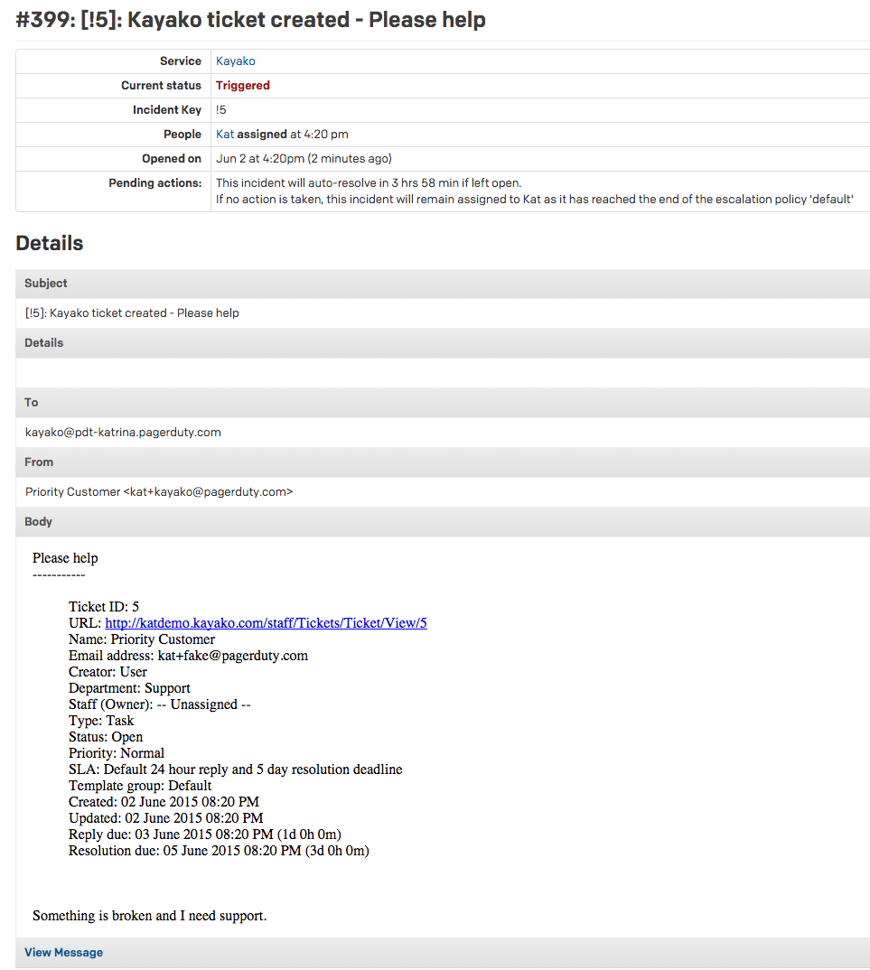 Kayako Integration Guide - PagerDuty